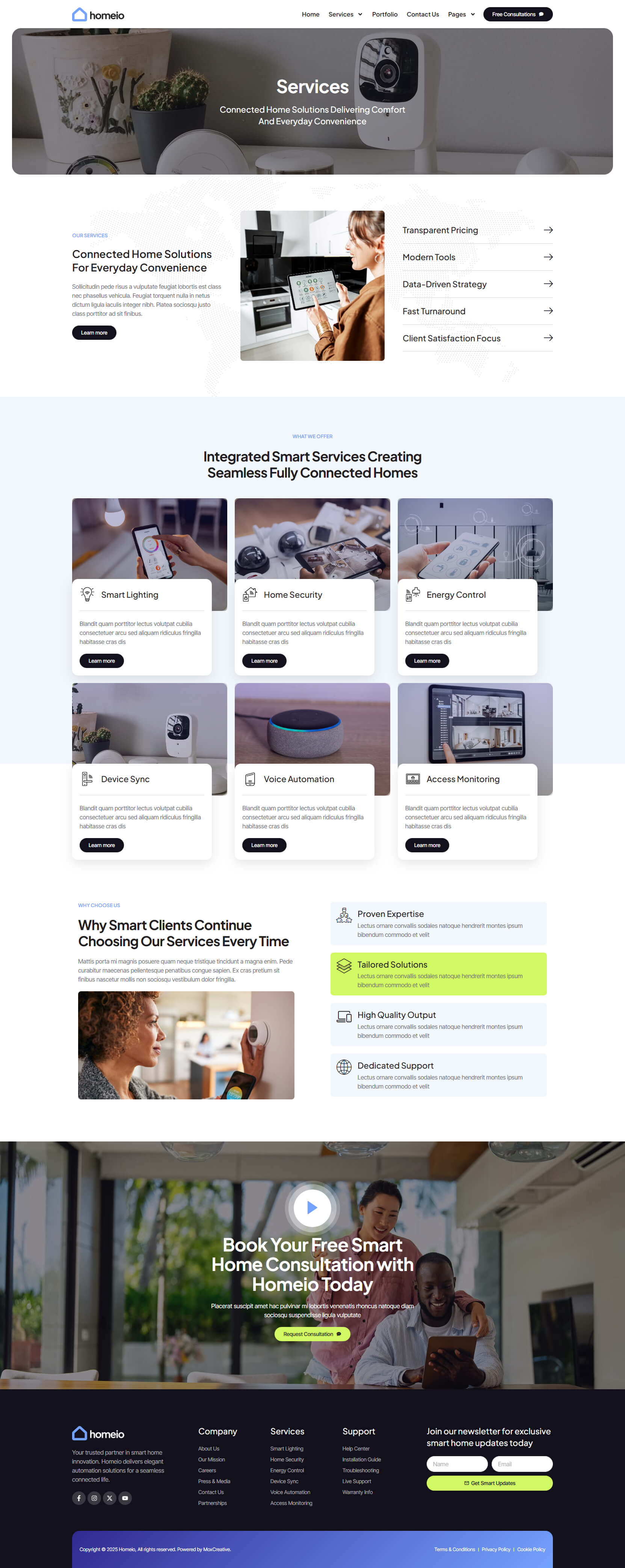 Homeio - Smart Home & Technology Services Elementor Pro Template Kit by ...