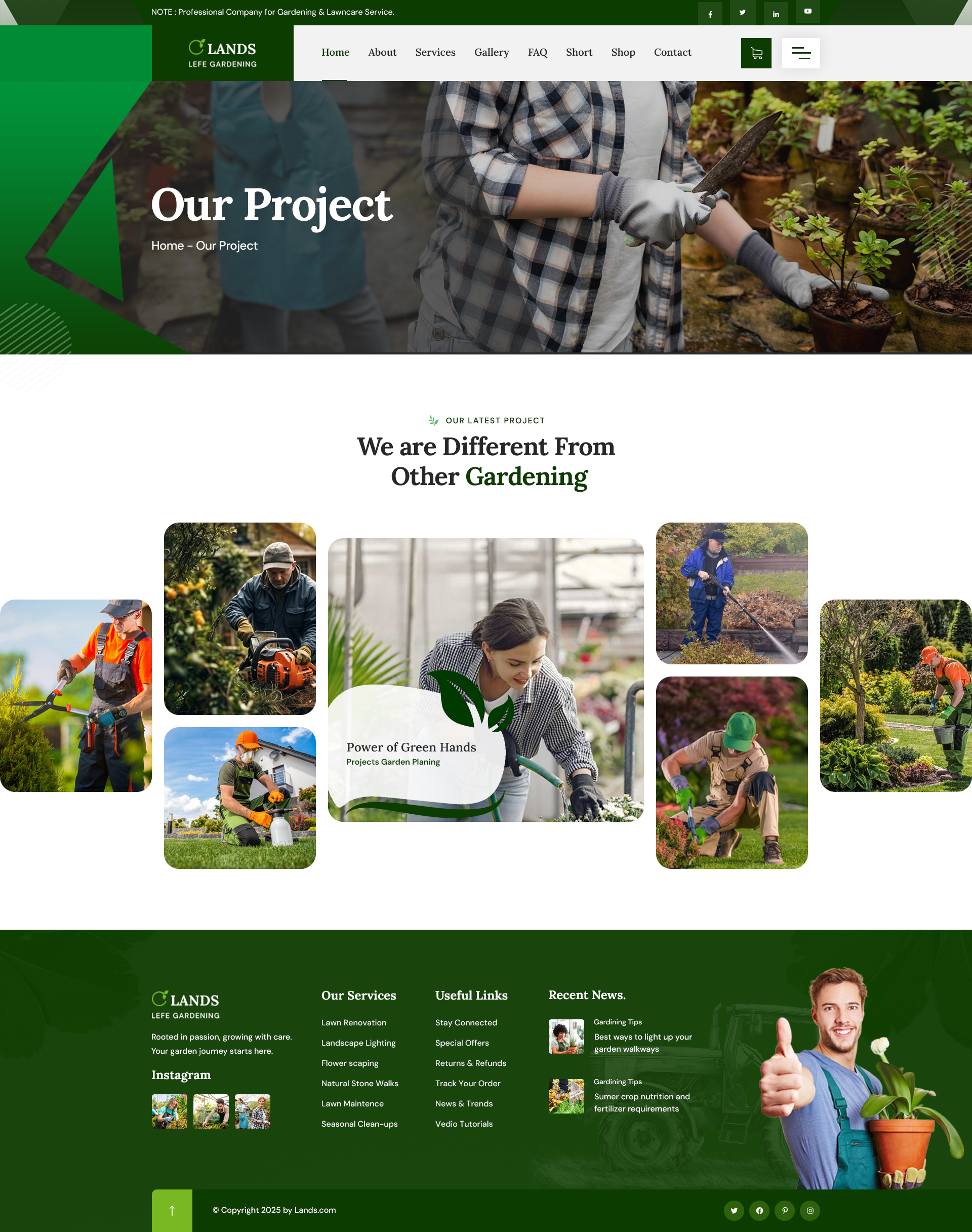 Lands - Gardening and Landscaping Template by envatoui01 | ThemeForest
