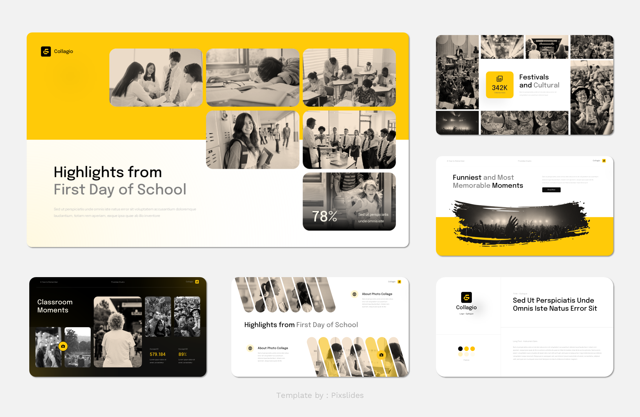 Photo Collage - School Yearbook PowerPoint Presentation Template ...