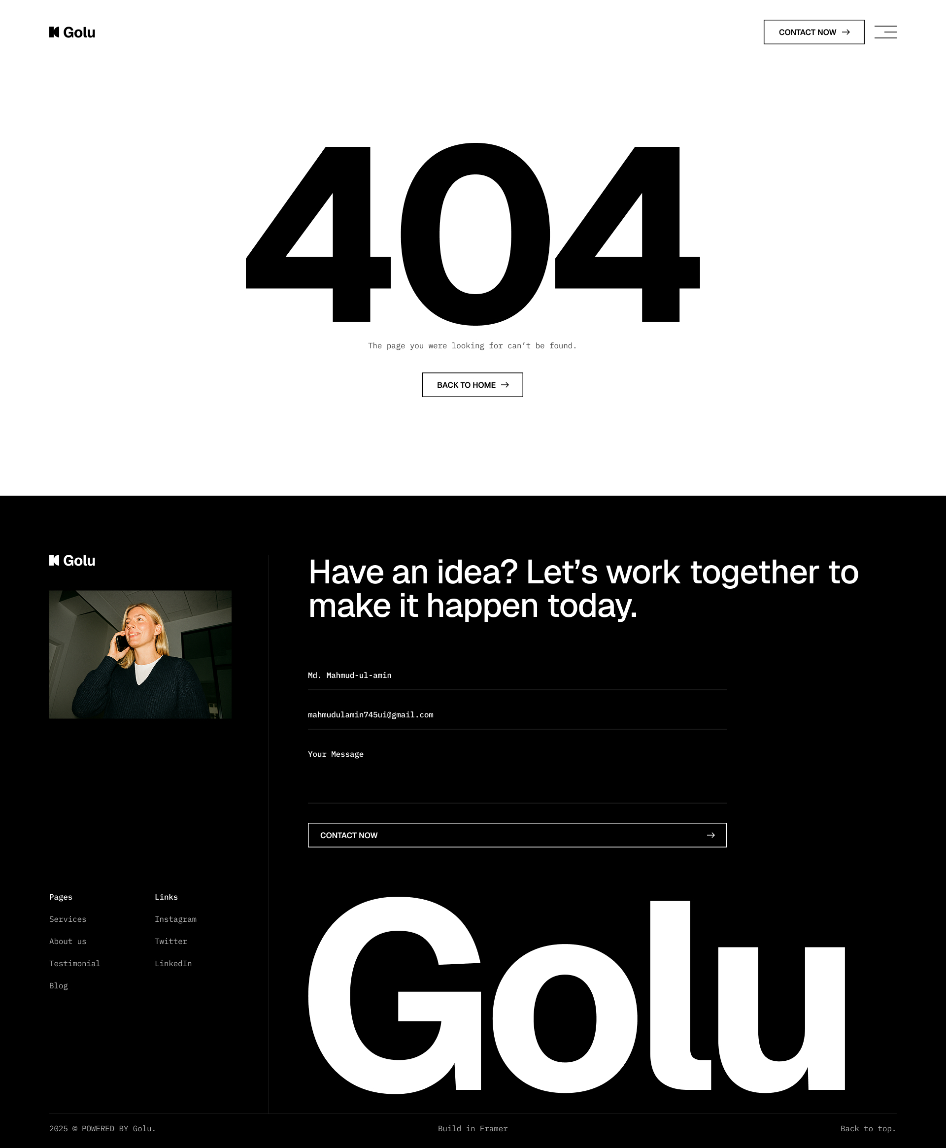 Golu - Personal Portfolio Figma Template by Oval_Studio | ThemeForest
