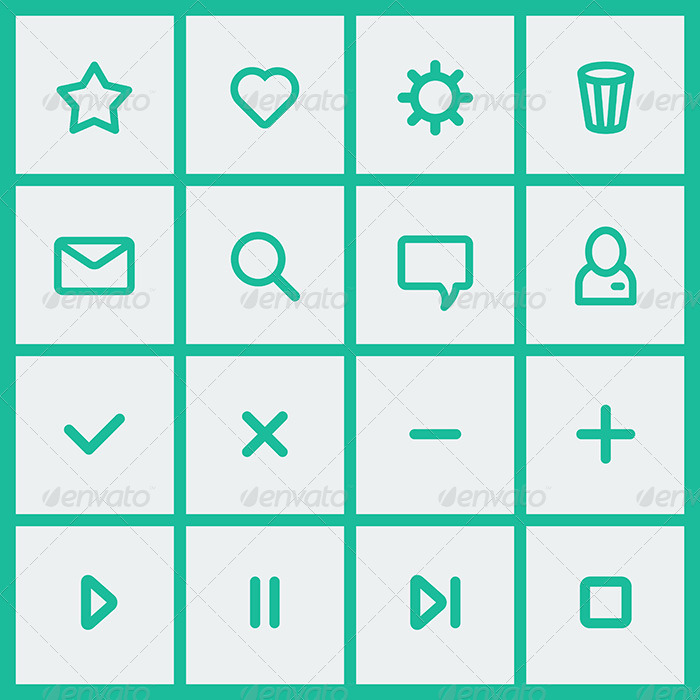 Basic Icon Set, Icons | GraphicRiver