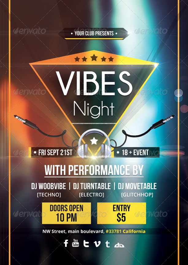 Vibes Night - Flyer [Vol.3], Print Templates | GraphicRiver