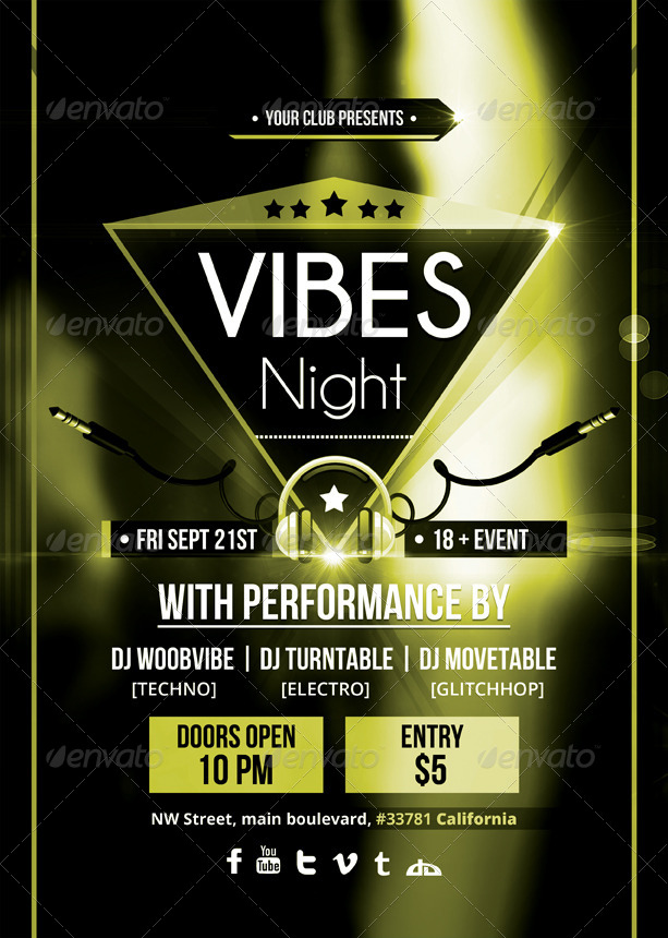 Vibes Night - Flyer [Vol.3], Print Templates | GraphicRiver