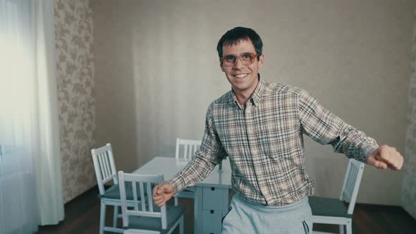 Dancing Nerd at the Room, Stock Footage | VideoHive