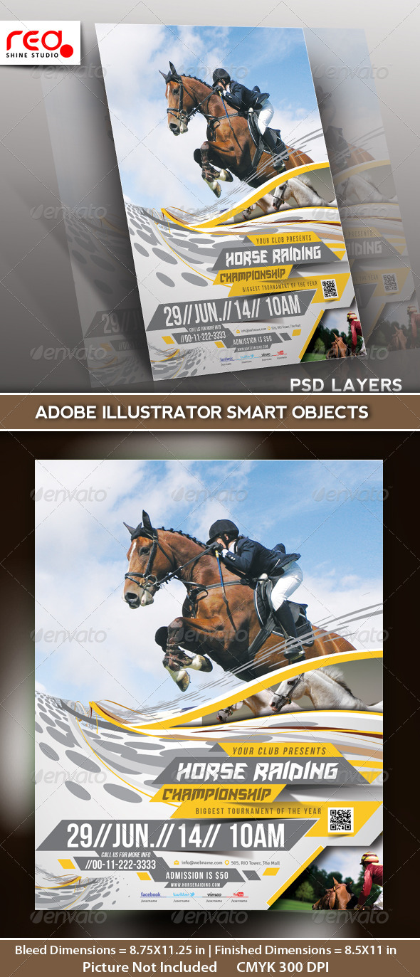 Horse Riding Flyer/Poster Template by redshinestudio | GraphicRiver