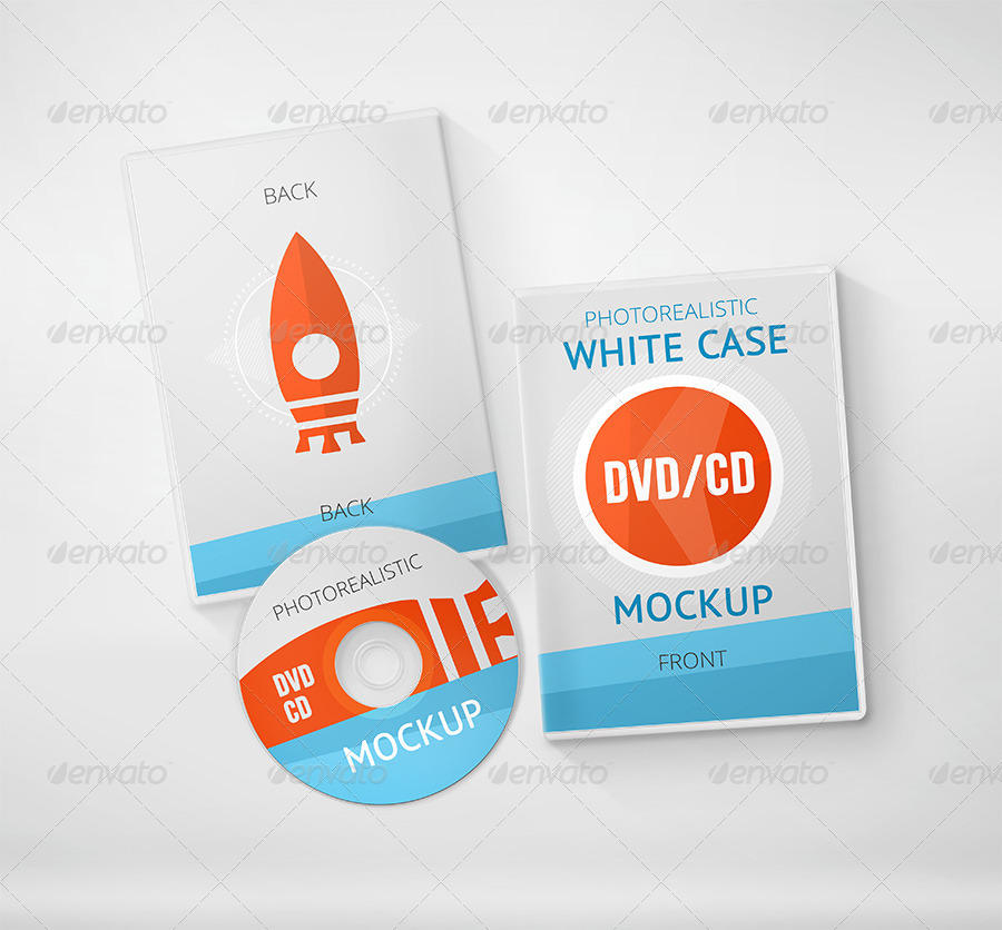 Realistic DVD/CD Mockup White Case & Disks , Graphics | GraphicRiver