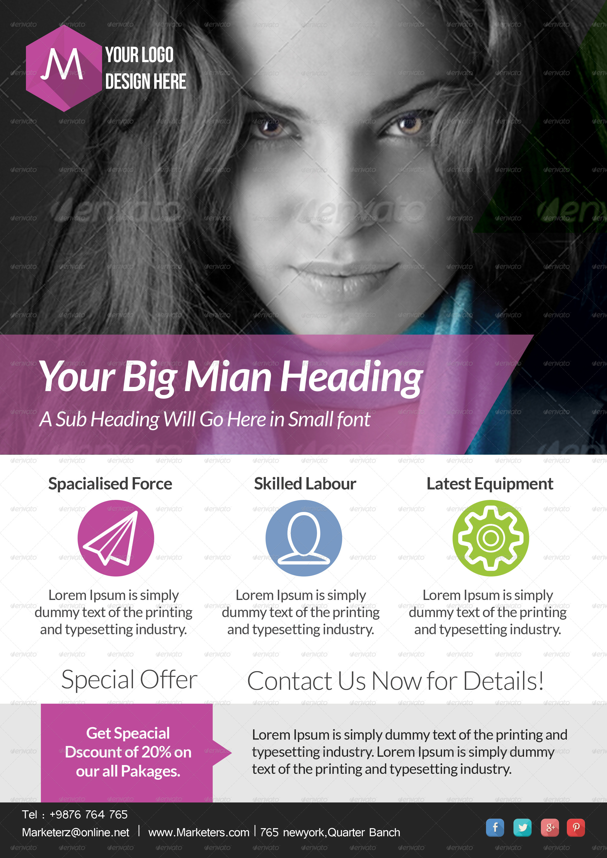 Clean & Corporate Flyers Template PSD, Print Templates | GraphicRiver