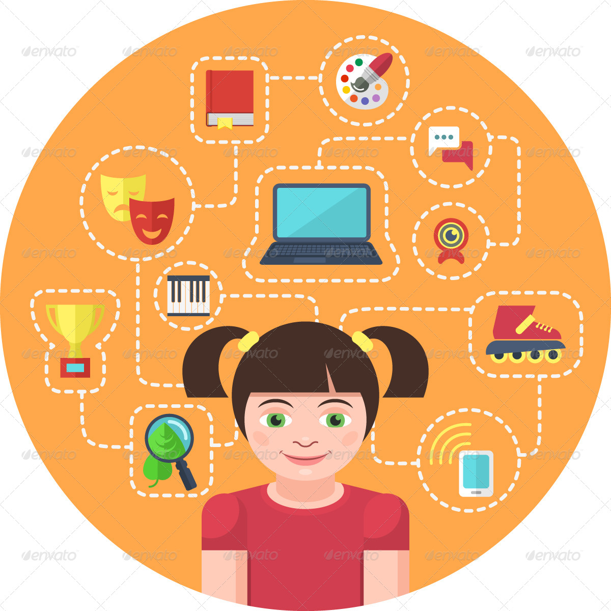 Boy's and Girl's Interests, Vectors | GraphicRiver