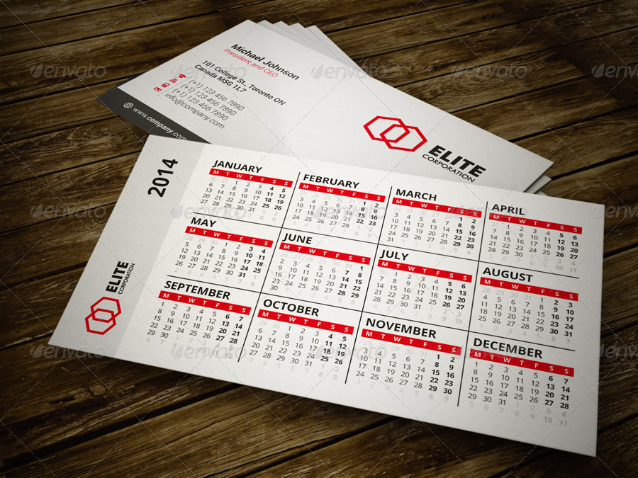 Calendar 2015 Business Card, Print Templates | GraphicRiver