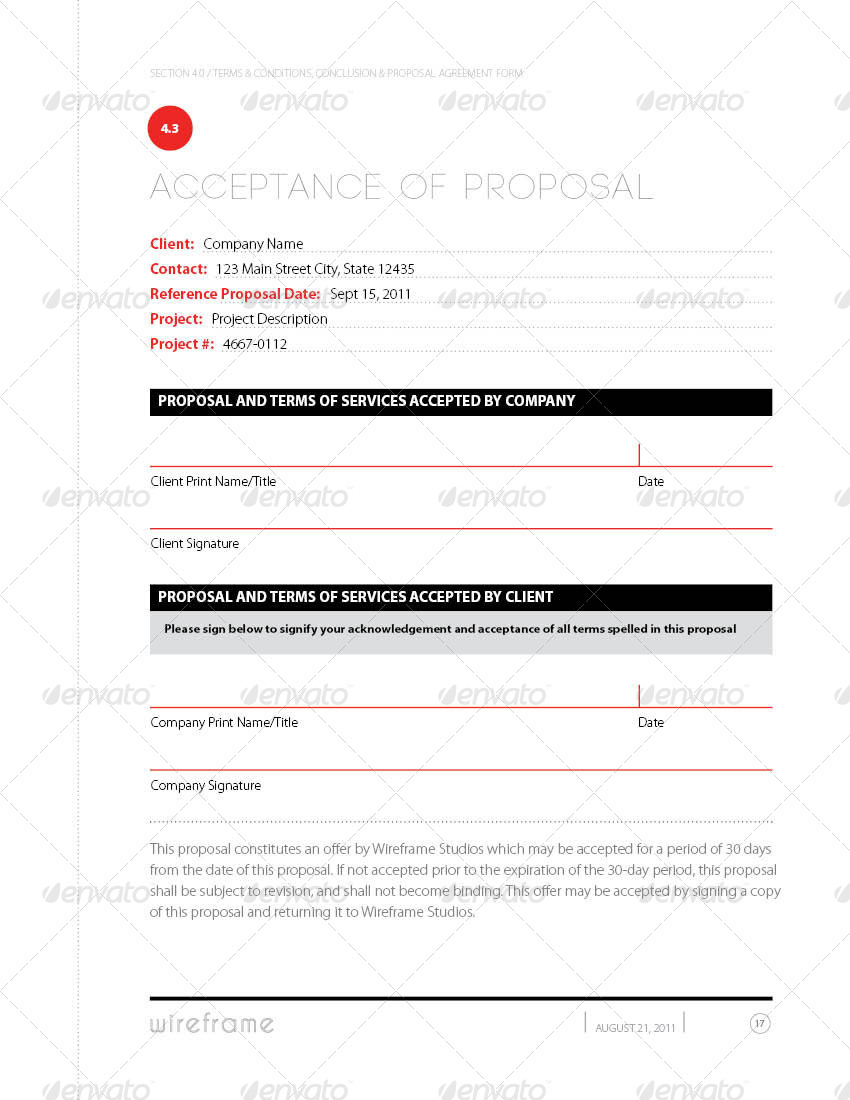 Project Proposal Template Bundle w/ Invoice & Contract, Print Templates