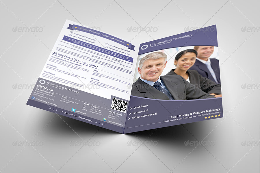 IT Technology Solution Half Brochure, Print Templates | GraphicRiver