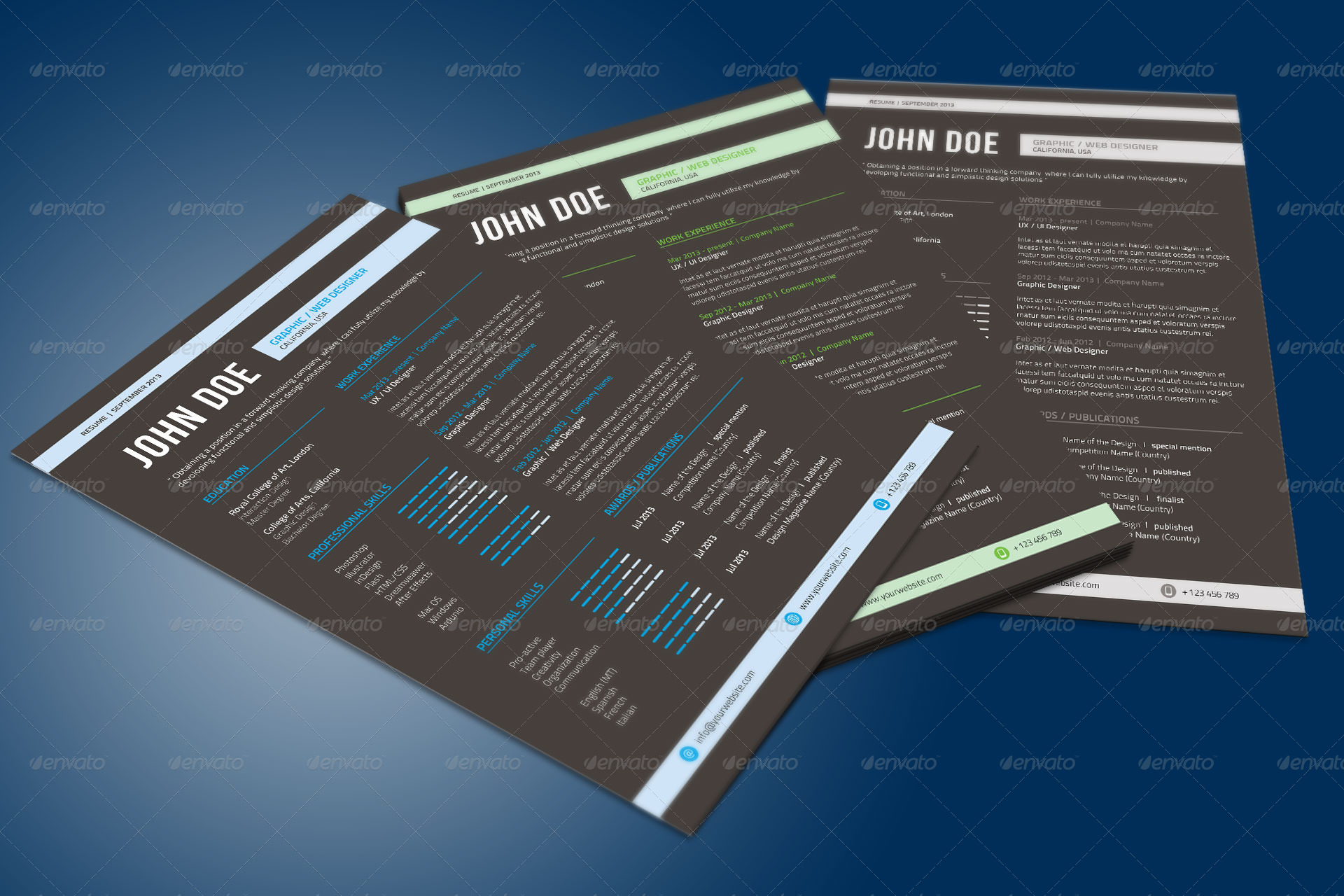 Extensive Resume Set (4 Pages), Print Templates | GraphicRiver