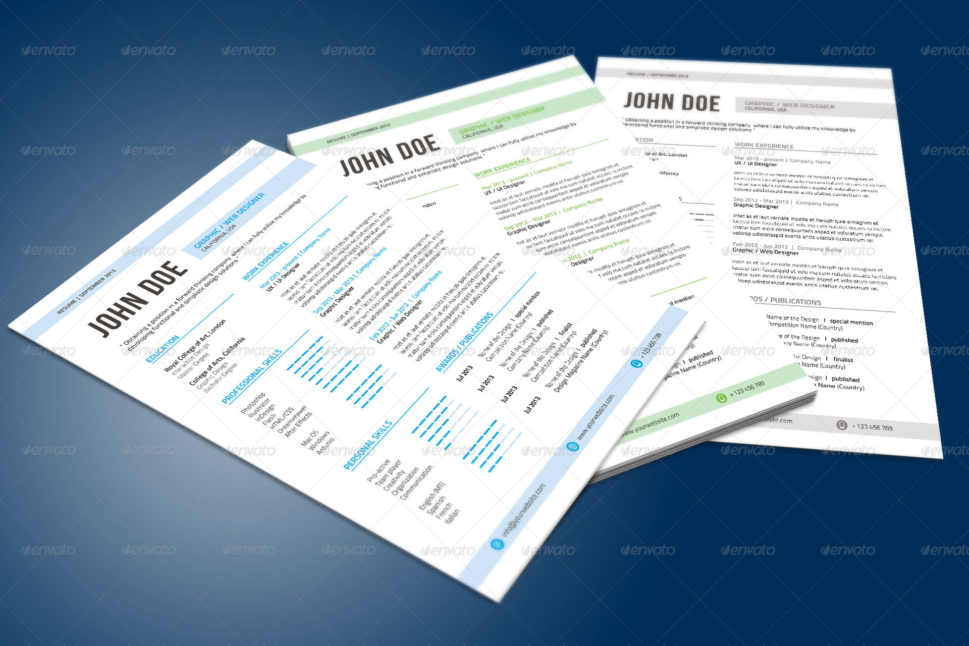Extensive Resume Set (4 Pages), Print Templates | GraphicRiver