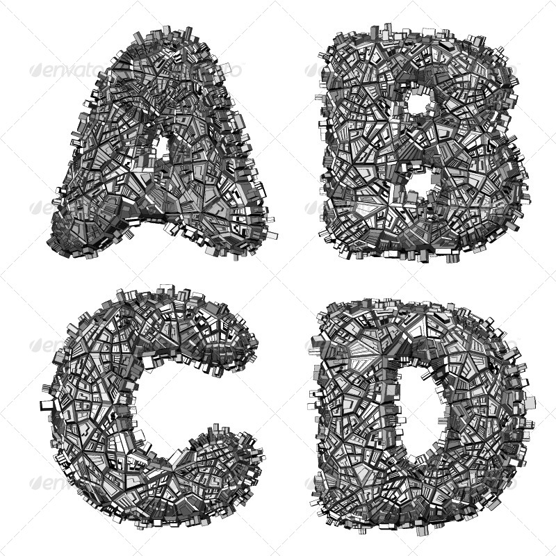 Modern Uppercase Alphabet, Vectors | GraphicRiver