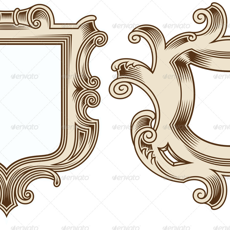 Set of Vintage Heraldic Frames, Vectors | GraphicRiver