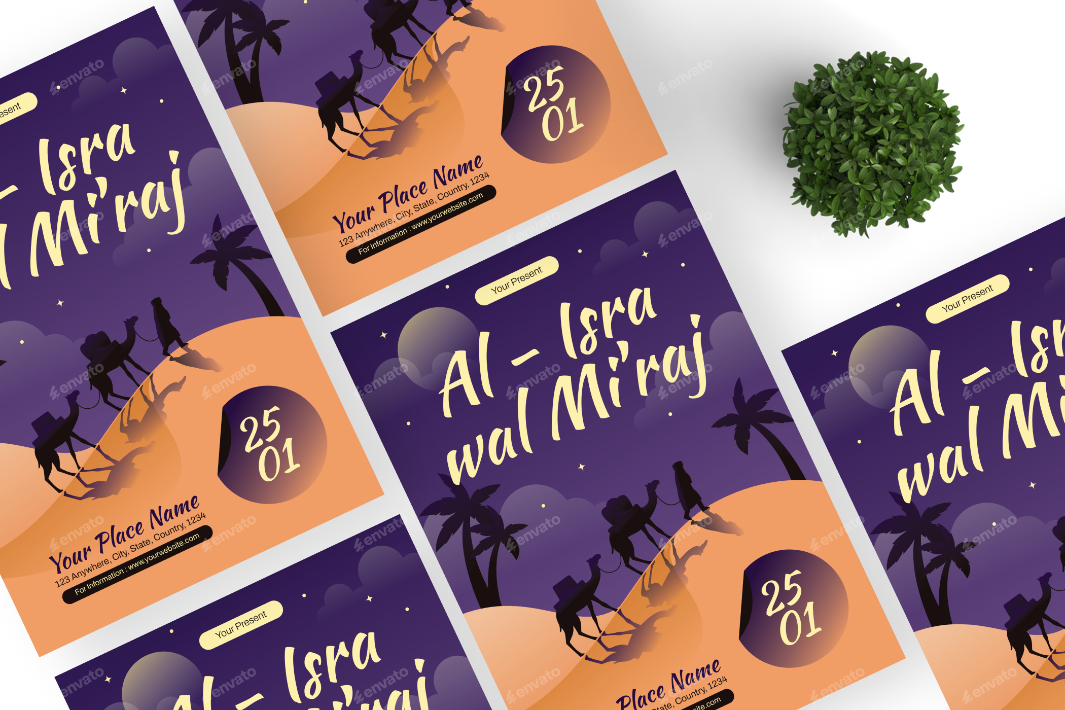 Isra Miraj Camel - Flyer Set, Print Templates | GraphicRiver