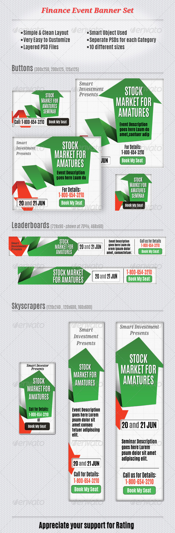 Finance Event Banner Set by Geon | GraphicRiver