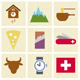 Vector Icon Set with Swiss Theme, Icons | GraphicRiver