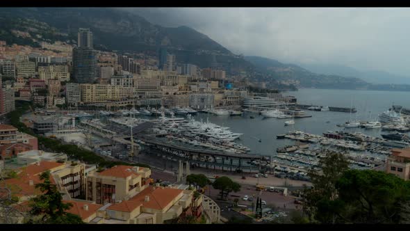 Time Lapse of Monaco, Monte Carlo, with Clouds Billowing Over Limestone ...