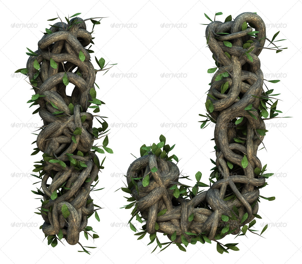 Ivy Uppercase Alphabet by parinyax | GraphicRiver