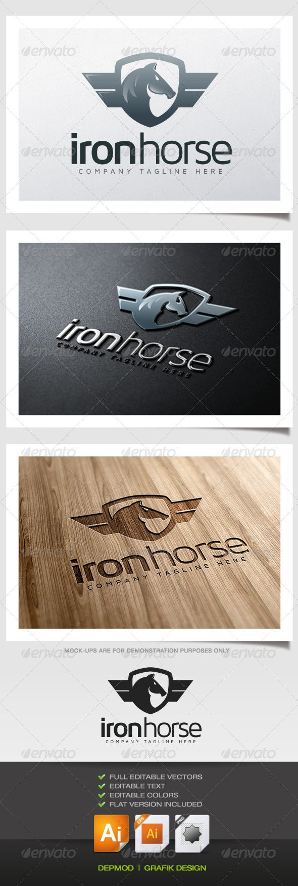 Iron Horse Logo by Opaq | GraphicRiver