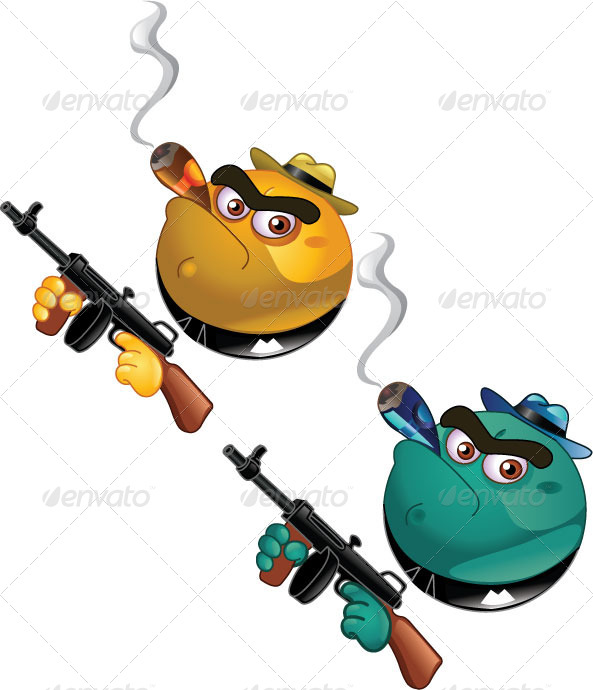 Gangster Emoticon, Vectors | GraphicRiver