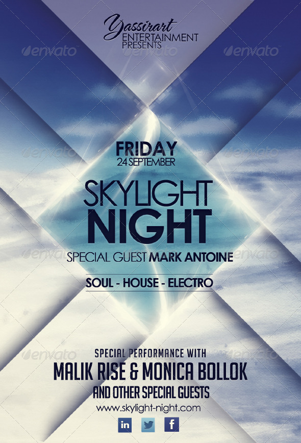 Skylight Night Flyer Template, Print Templates | GraphicRiver