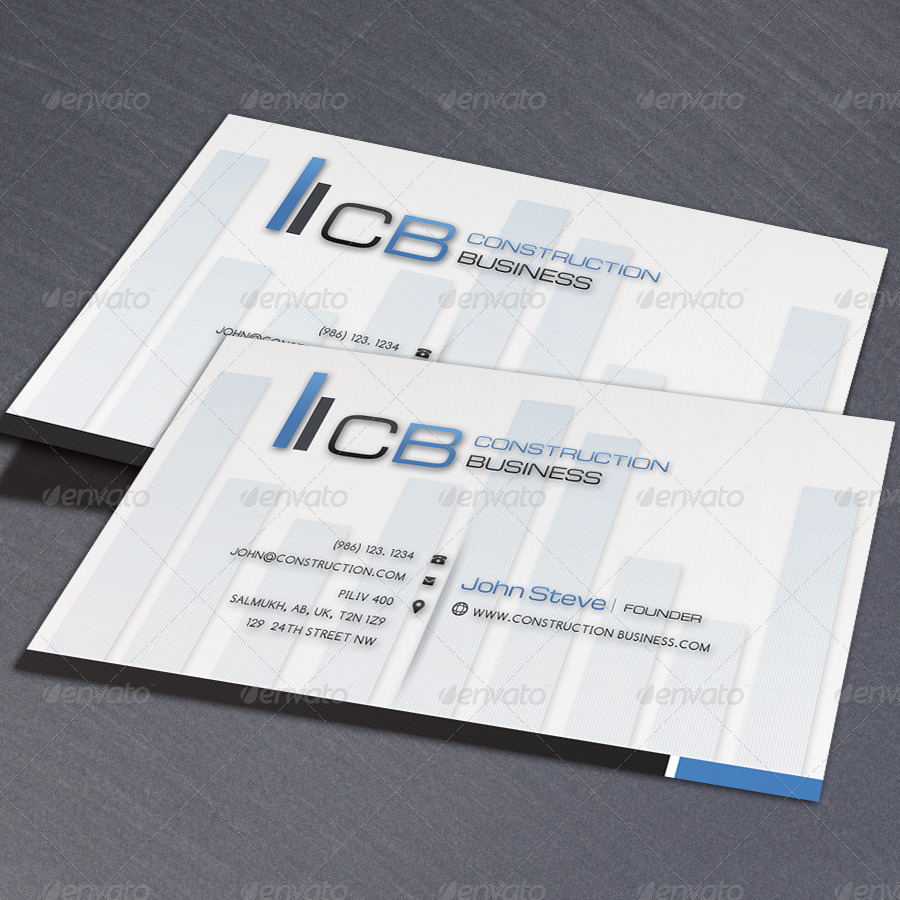 Construction Business Card, Print Templates | GraphicRiver
