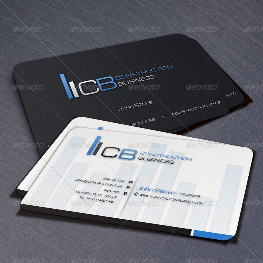 Construction Business Card, Print Templates | GraphicRiver