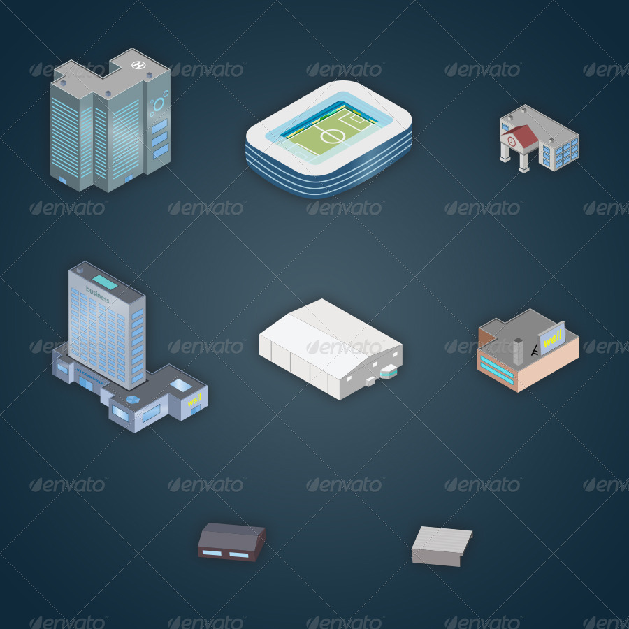 Isometric Map, Vectors | GraphicRiver