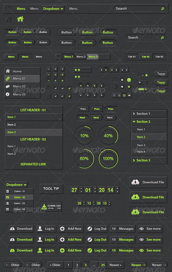 Complete Dark Web UI Mega Pack, Web Elements | GraphicRiver