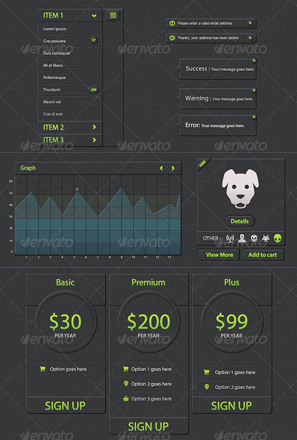 Complete Dark Web UI Mega Pack, Web Elements | GraphicRiver