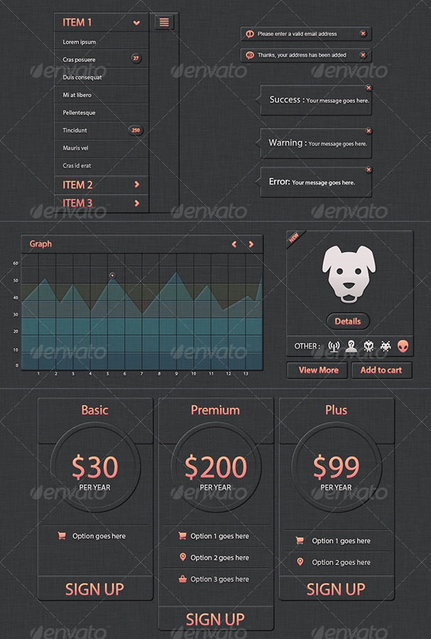 Complete Dark Web UI Mega Pack, Web Elements | GraphicRiver