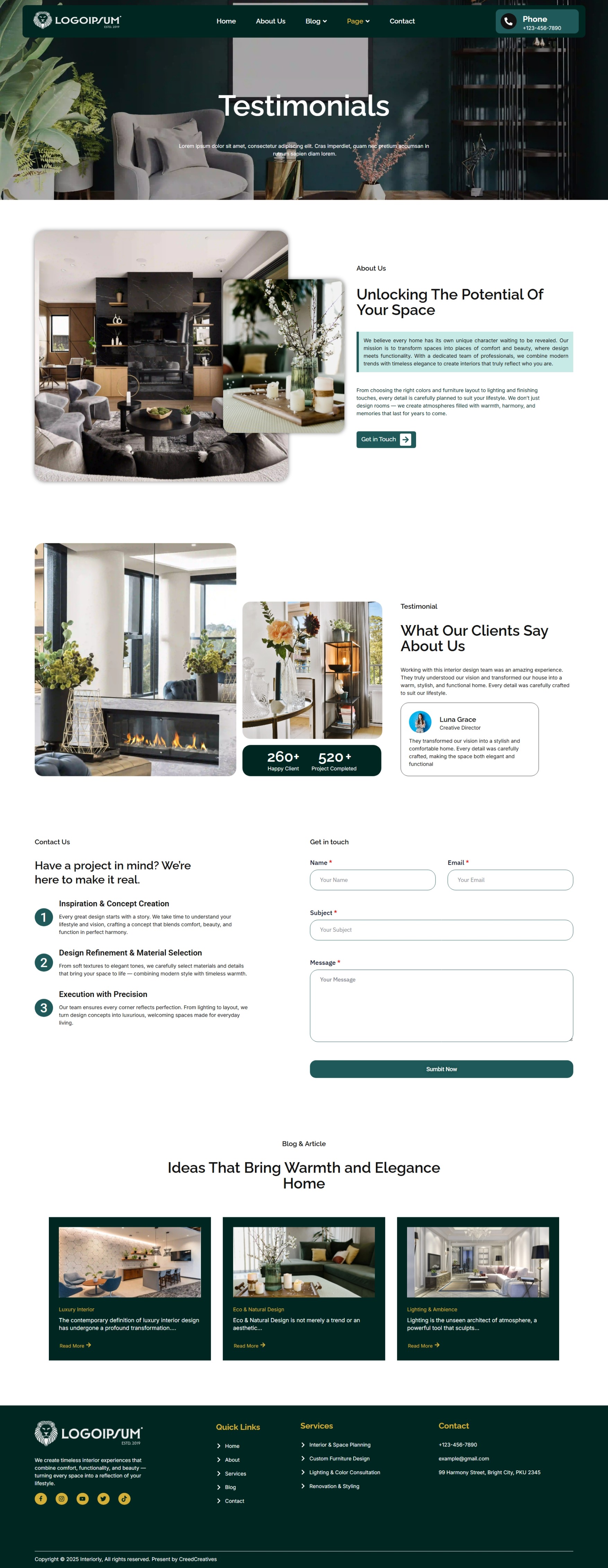 Interiorly – Interior Design Elementor Template Kits by creedcreatives