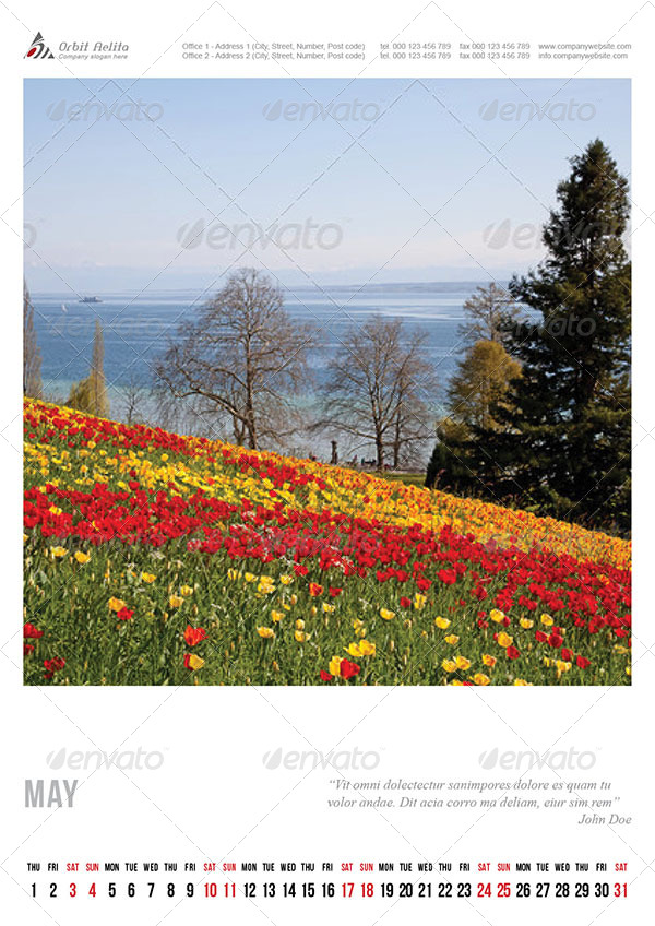 Wall Calendar 2014 - A3 & A2 - 13 pages, Print Templates | GraphicRiver