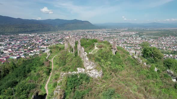 The Khust Castle in Transcarpathia Aerial View Western Ukraine, Stock ...
