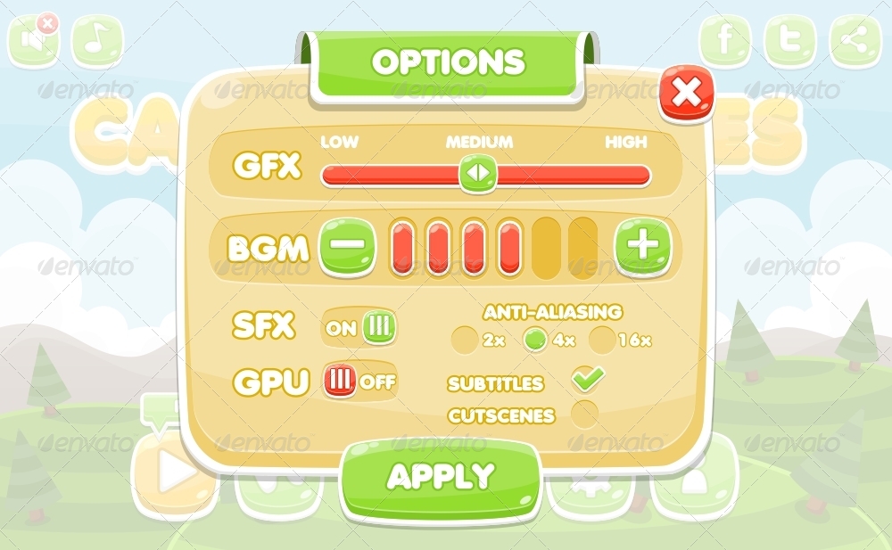 Cartoon Games GUI Pack 9, Game Assets | GraphicRiver