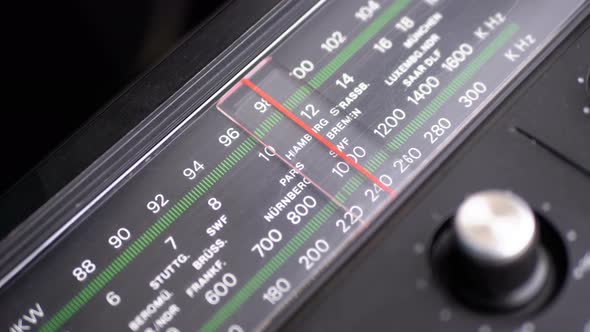 Tuning Analog Radio Dial Frequency on Scale of the Vintage Receiver ...
