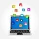 Computer with Icons Vector Illustration, Vectors | GraphicRiver