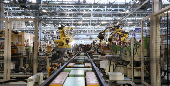 Manufacturing Unit Robots, Stock Footage | VideoHive