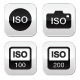ISO - Camera Film Speed Standard Buttons Set, Vectors | GraphicRiver