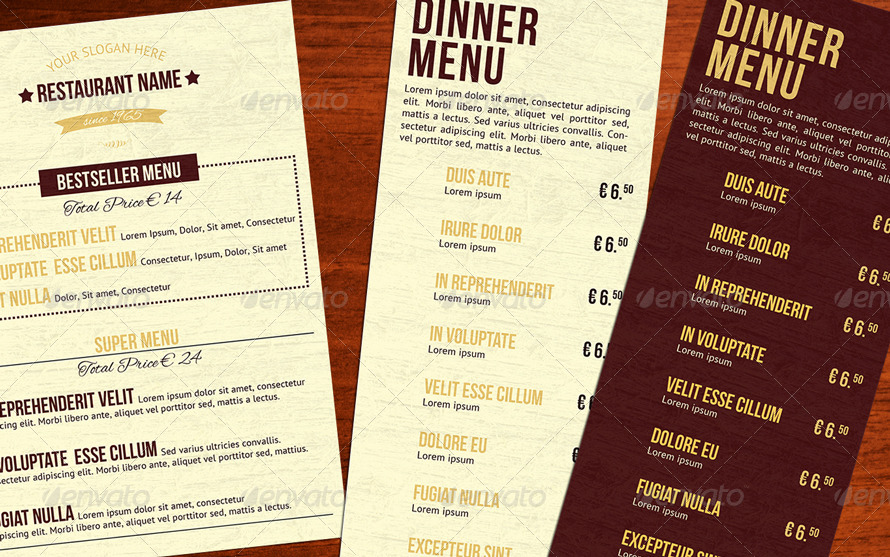 Classic Menu Template, Print Templates | GraphicRiver