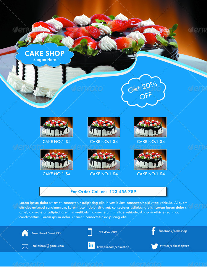 Cake Shop Flyer by Mehrodesigns | GraphicRiver
