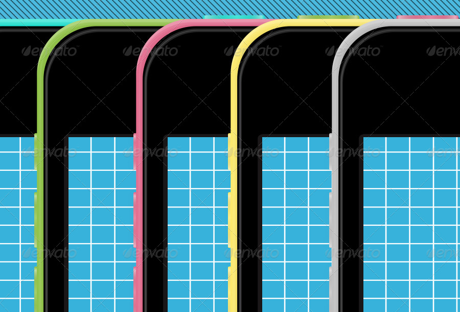 Phone 5c Vector Based Mock-up, Graphics | GraphicRiver