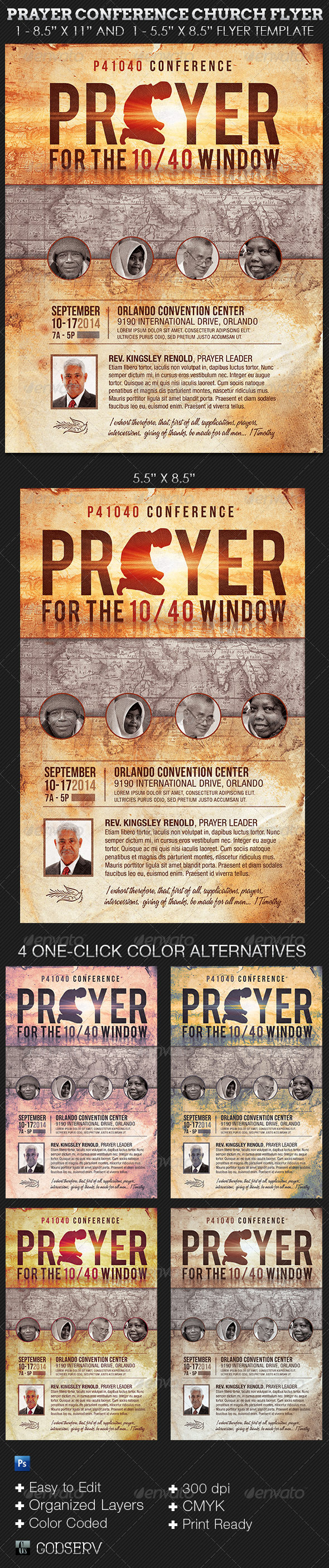 Prayer Conference Church Flyer Template by Godserv | GraphicRiver