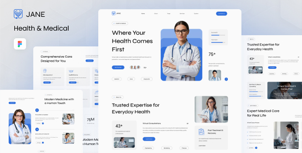 Jane - Health & Medical Figma Template by Enative | ThemeForest