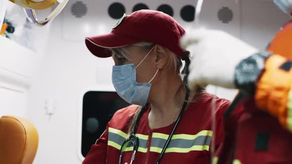Paramedics Talking During Patient Rehabilitation, Stock Footage | VideoHive