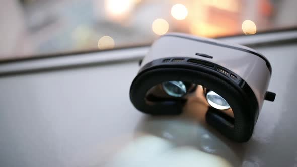 Playing video inside VR device at night, Stock Footage | VideoHive