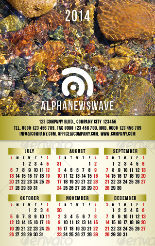 Pocket Calendar 2014 - Pack of 6 Designs, Print Templates | GraphicRiver