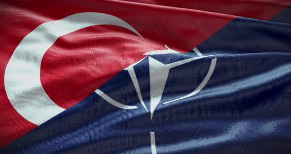 Turkey and NATO waving flag animation 4K, Motion Graphics | VideoHive